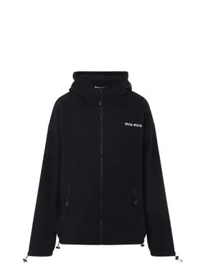 Miu Miu Fleece Zip-up Hoodie - Black