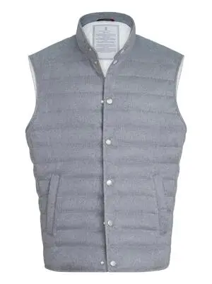 Brunello Cucinelli Flannel-textured Down Gilet - Grey