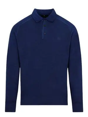 Etro Logo-embroidered Long-sleeve Polo Shirt - Blue
