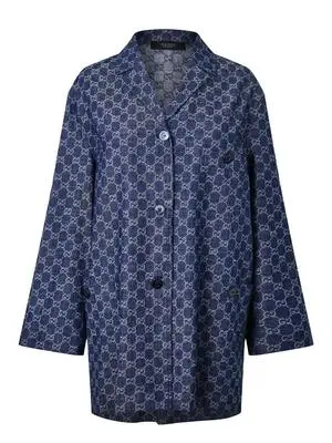 Gucci Gucci Loose Jacquard Blazer Blue