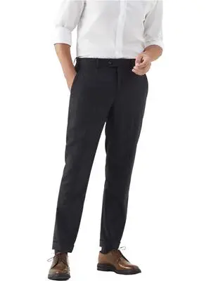 Brunello Cucinelli Tapered-leg Wool Trousers - Anthracite