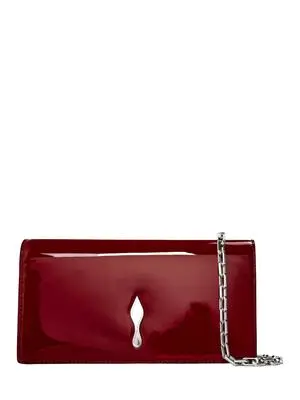 CHRISTIAN LOUBOUTIN Patent Leather Clutch Bag With Chain Strap - Red