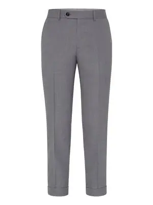 Brunello Cucinelli Tapered-leg Tailored Trousers - Grey