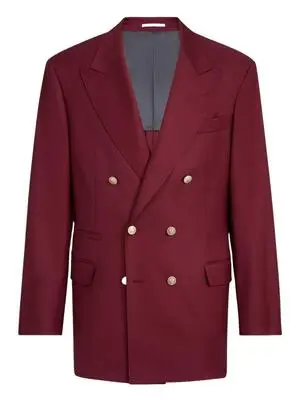 Brunello Cucinelli Peak-lapels Blazer - Red