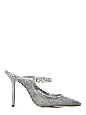 JIMMY CHOO Embellished Pointed Toe High Heel Slip-ons - Gray