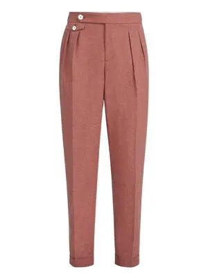 Brunello Cucinelli Pleated Tailored Trousers With Side Buckles - Pink