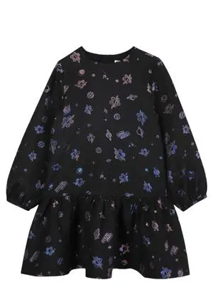 Kenzo Printed Long Sleeve Dress - Black