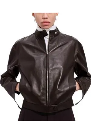 Bottega Veneta Papery Leather Blouson - Ebony