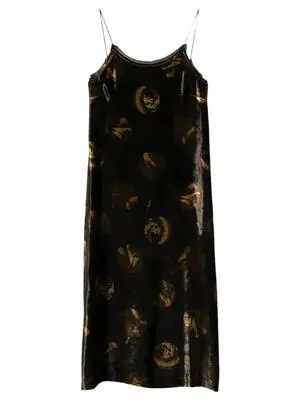 UMA WANG Abstract Pattern Strappy Dress - Black