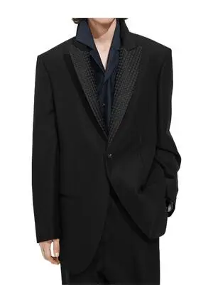 Bottega Veneta Mohair And Wool Shawl Lapel Jacket - Black