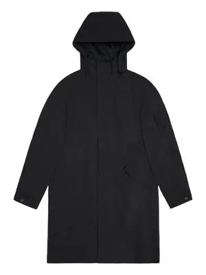 Rains Long Sleeve Trench Coat - Black
