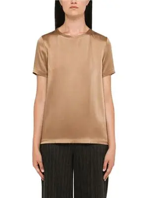 Max Mara Max Mara Round Neck Short Sleeve T-Shirt Nude
