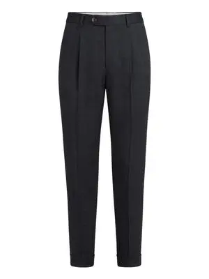 Brunello Cucinelli Chevron Pleated Trousers - Black
