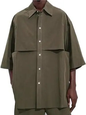 Bottega Veneta Macro Intreccio Cotton Shirt - Brown