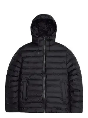 Rains Logo-patch Quilted Jacket - Black