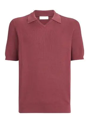 Brunello Cucinelli Fine-knitted Ribbed Polo Shirt - Red