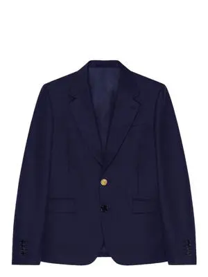 Givenchy Single-breasted Blazer In Wool And Mohair - Navy