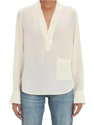 VICTORIA BECKHAM Victoria Beckham V-Neck Long-Sleeved Cover-Up With Patch Pocket