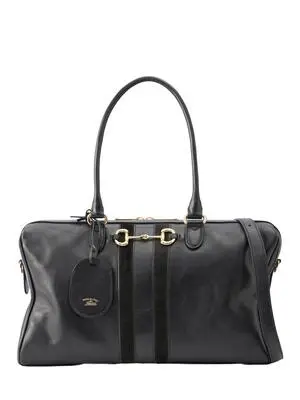 Gucci Large Boston Bag With Horsebit Detail - Black