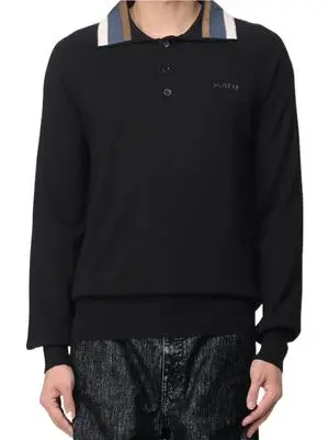 Marni Patchwork Gauge Polo Shirt - Black