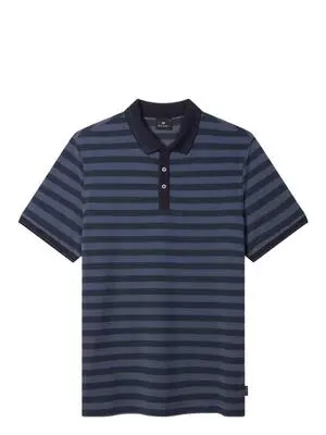 Paul Smith Striped Short-sleeved Polo Shirt - Blue