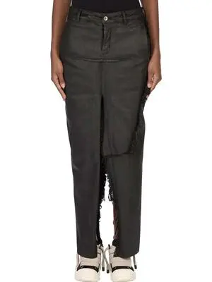 RICK OWENS Rick Owens Drkshdw Belt Loop Midi Skirt With Slit