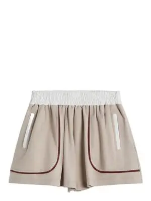Brunello Cucinelli Elasticated Waistband Pleated Shorts - Light Beige