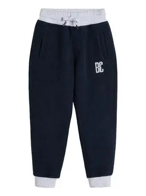 Brunello Cucinelli Cotton And Linen Mélange French-terry Trousers With Print - Navy Blue