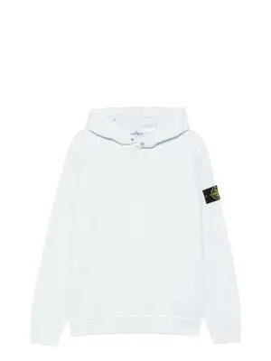 Stone Island Logo Hooded Sweatshirt - Blue