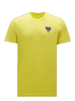 Moncler Logo Patch Crewneck T-shirt - Yellow