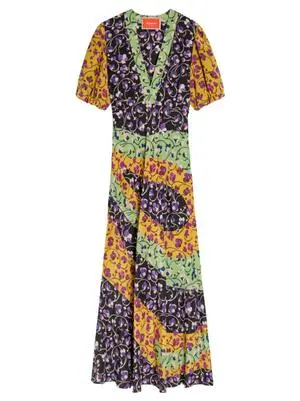 La DoubleJ La Double J Marlene Floral Print Silk Maxi Dress Multicolor