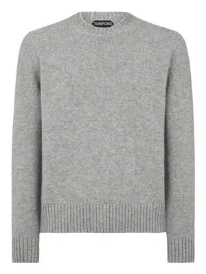 TOM FORD Long Sleeve Crew Neck Sweater - Grey