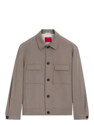 Hugo Boss Flap-pocket Button-up Jacket - Gray