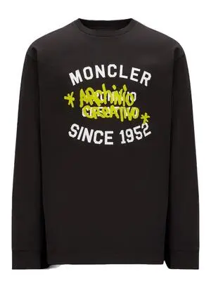 Moncler Logo Long Sleeve T-shirt - Black