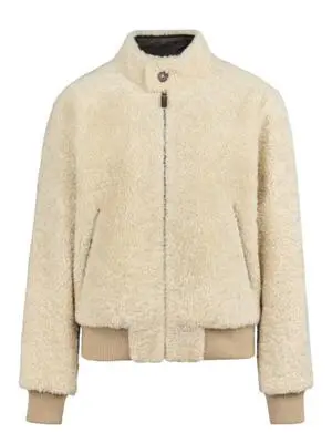 TOD'S Shearling Bomber Jacket - Nude