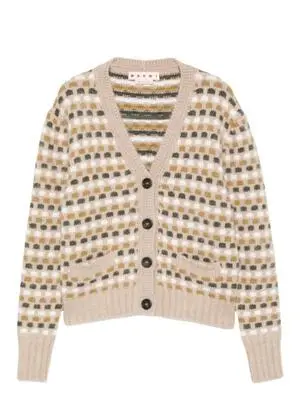 MARNI Marni Geometric Pattern V-Neck Cardigan