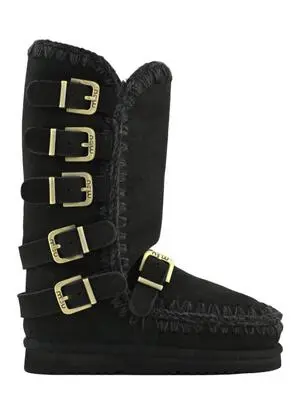 Mou Mou Eskimo 40 Buckle Strap Boots Black