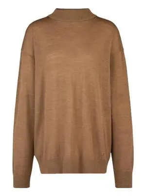 TOD'S Round Neck Pullover With Embroidered Lettering - Brown