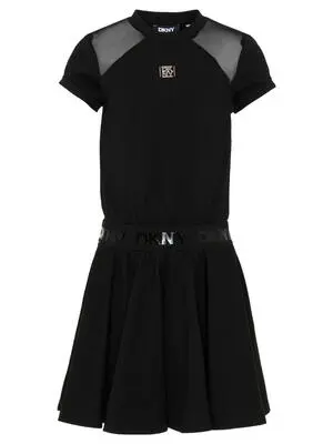 Dkny Mesh Panel A-line Dress - Black