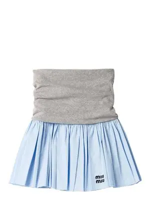 Miu Miu Jersey And Poplin Skirt - Blue