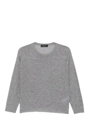 Fabiana Filippi Ribbed Crew-neck Knit Top - Grey