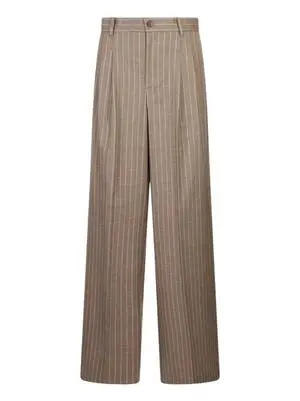 P.a.r.o.s.h Pinstripe Pleated Trousers - Brown