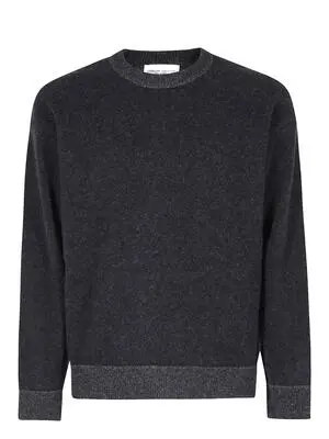 ROBERTO COLLINA Crew Neck Long Sleeve Knit Top - Navy