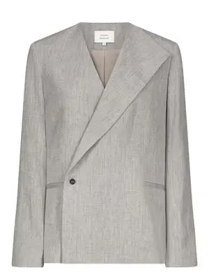 Loulou De Saison Asymmetric Button Blazer - Grey