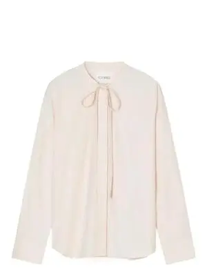 Closed Bow-detail Blouse - White