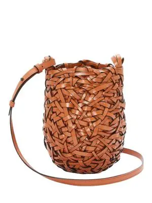 Loewe Nest Logo Debossed Basket Bag - Brown