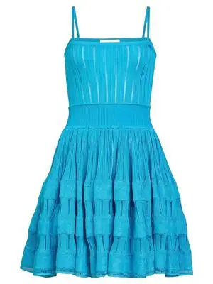 Alaïa Crinoline Knit Mini Dress - Turquoise