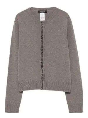 Fabiana Filippi Fabiana Filippi Crew Neck Long Sleeve Embellished Knit Top Gray