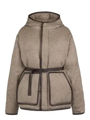 TOD'S Tod's Padded Hooded Coat With Leather Trim
