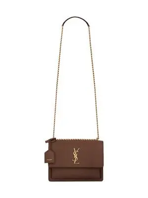 Saint Laurent Medium Sunset Smooth Leather Bag - Green
